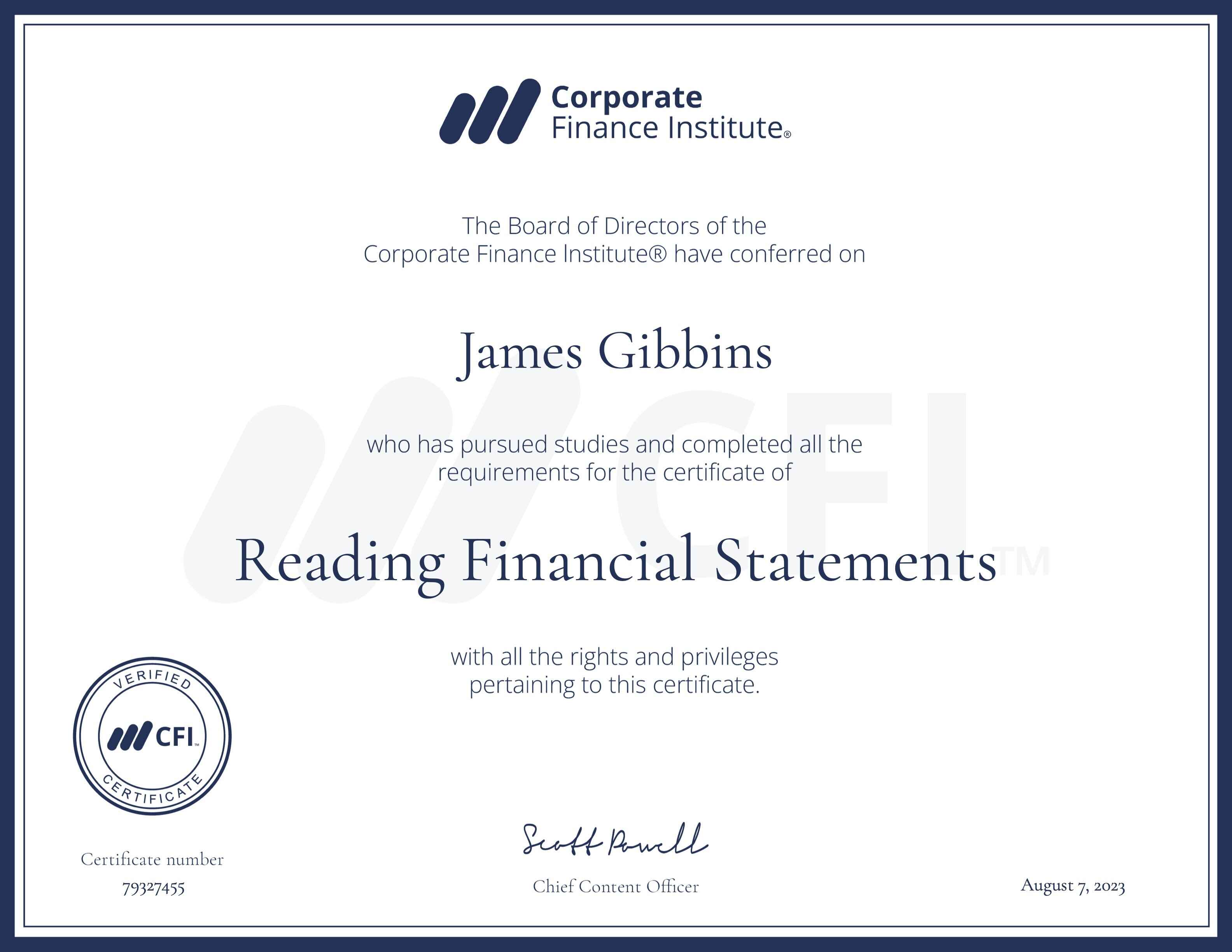 Reading Financial Statements (CFI)